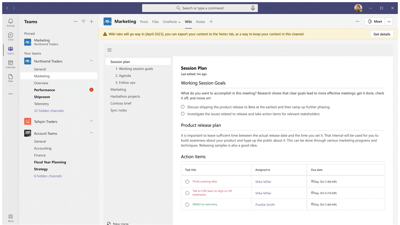 Retirement of wiki in Microsoft Teams – erik365.blog