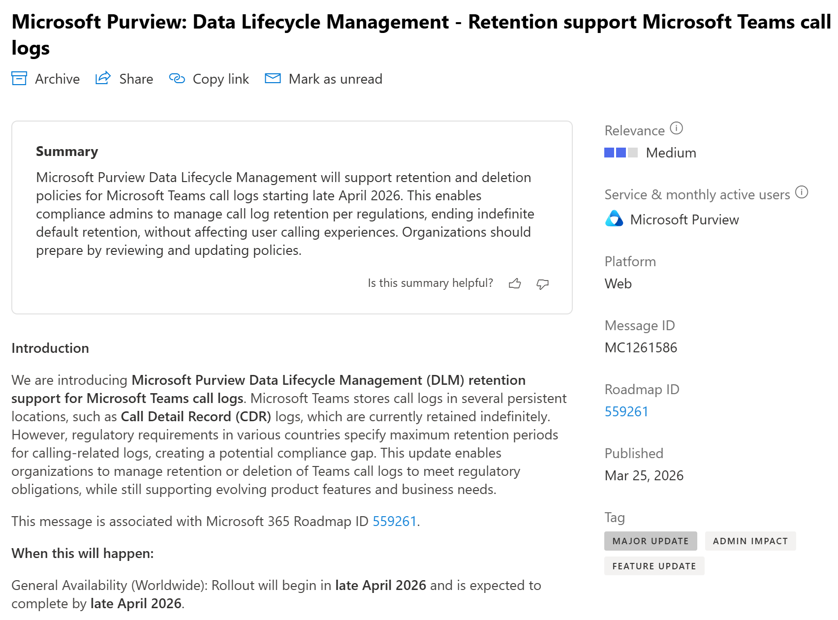 Microsoft Purview Retention of Microsoft Teams call logs – erik365.blog