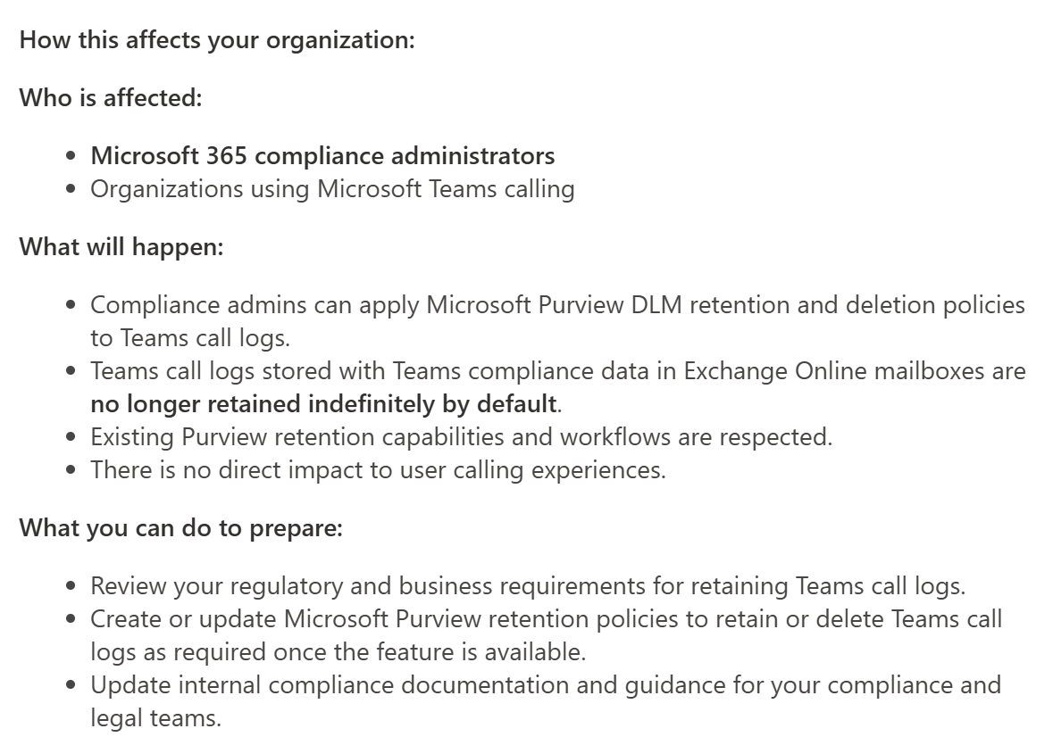 Microsoft Purview Retention of Microsoft Teams call logs – erik365.blog